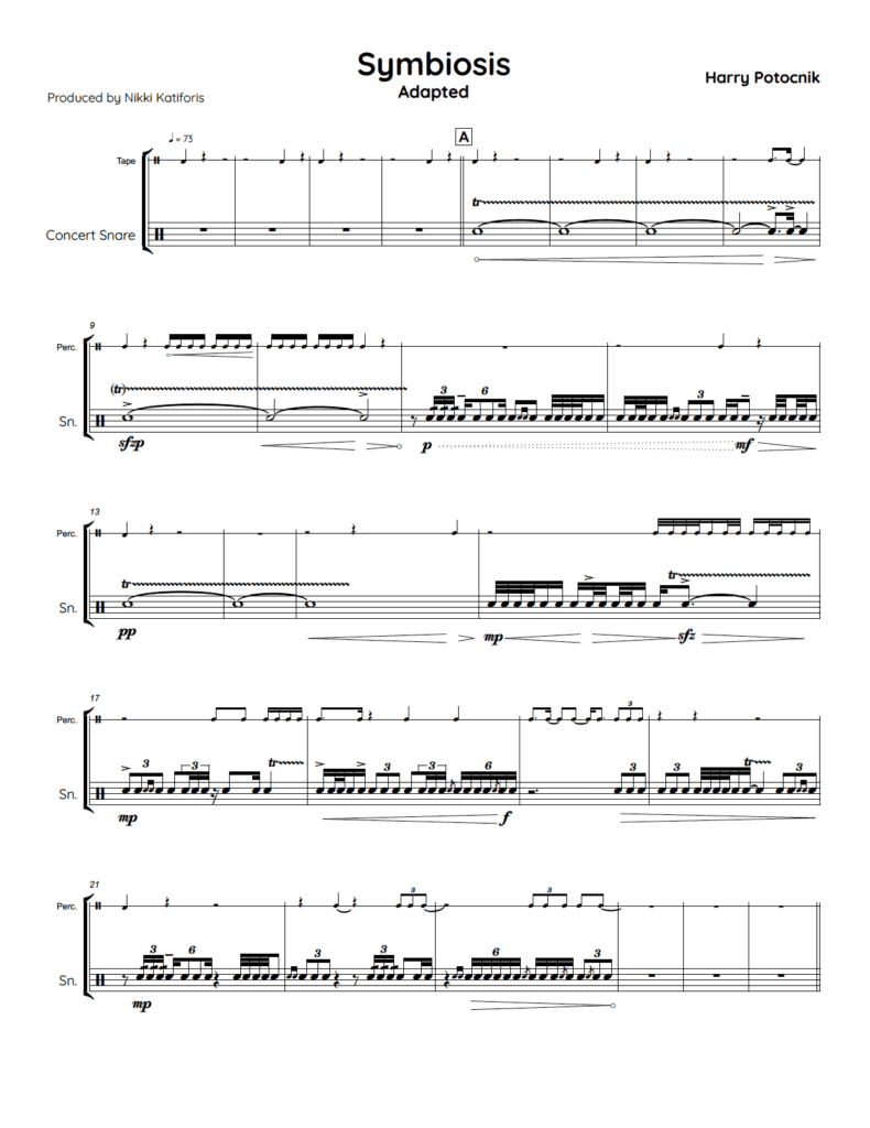 Lvl 5 - Symbiosis - H. Potocnik (Abridged - VCE) | D²Drumline