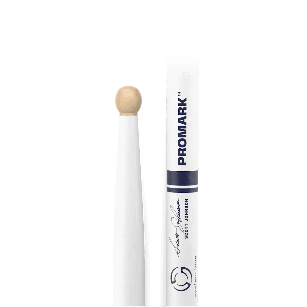 ProMark Scott Johnson Painted White Hickory Drumstick, Wood Tip ...