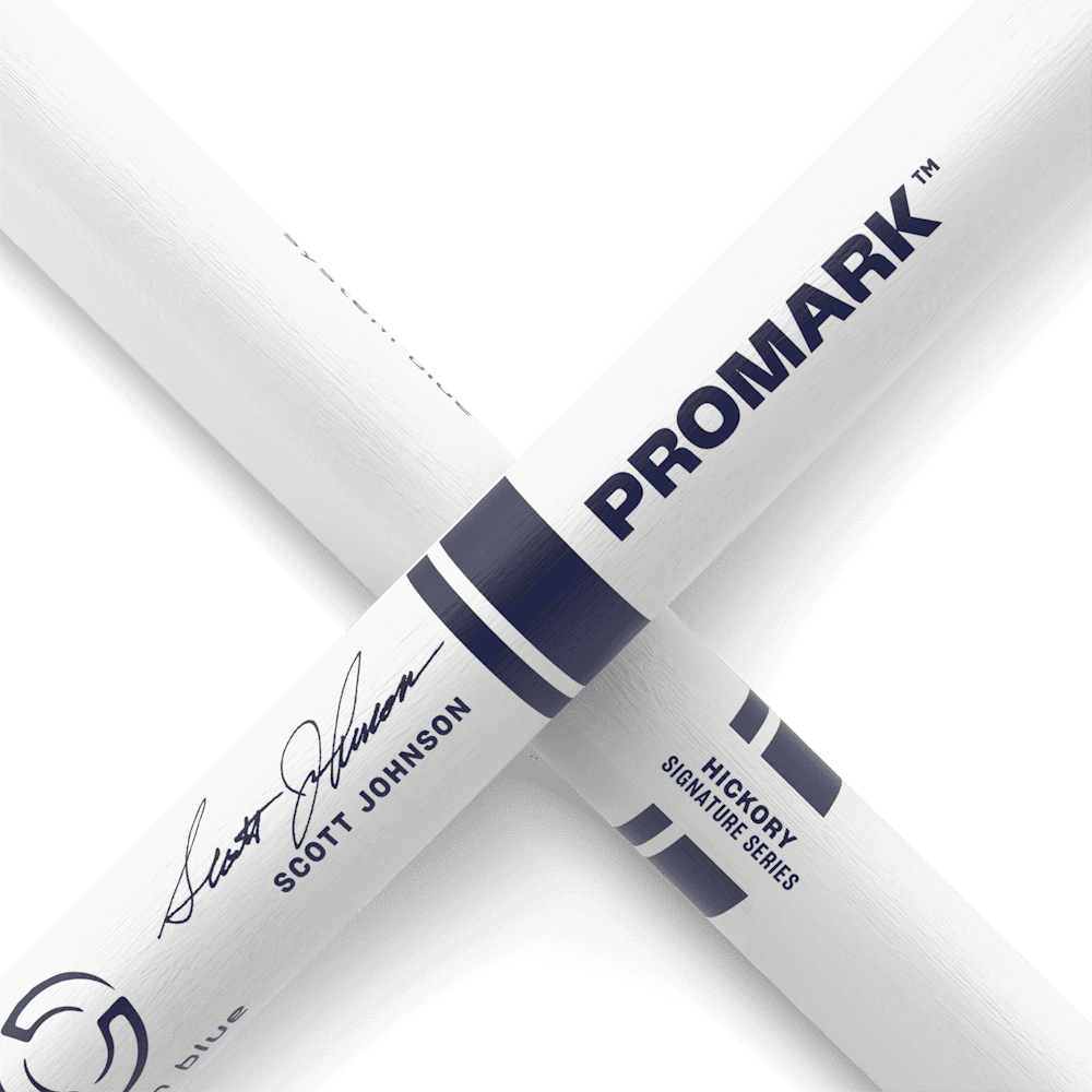 ProMark Scott Johnson Painted White Hickory Drumstick, Wood Tip ...