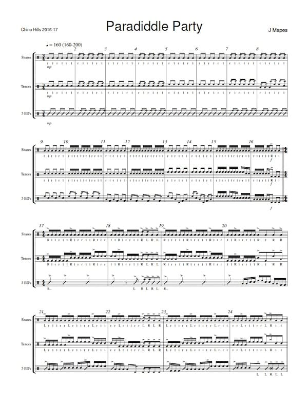 Lvl 3 - Paradiddle Party - Chino Hills HS (John Mapes) | D²Drumline